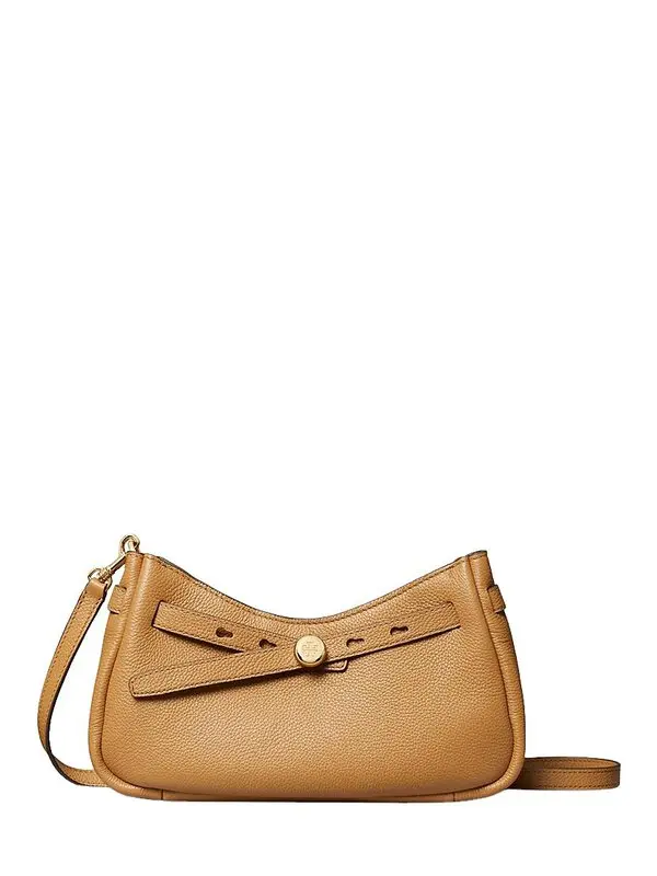 Tory Burch Romy Leather Zip Top Crossbody - Tiramisu