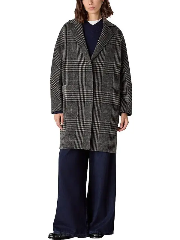 Whistles Cassie Double Face Coat - Grey/multi