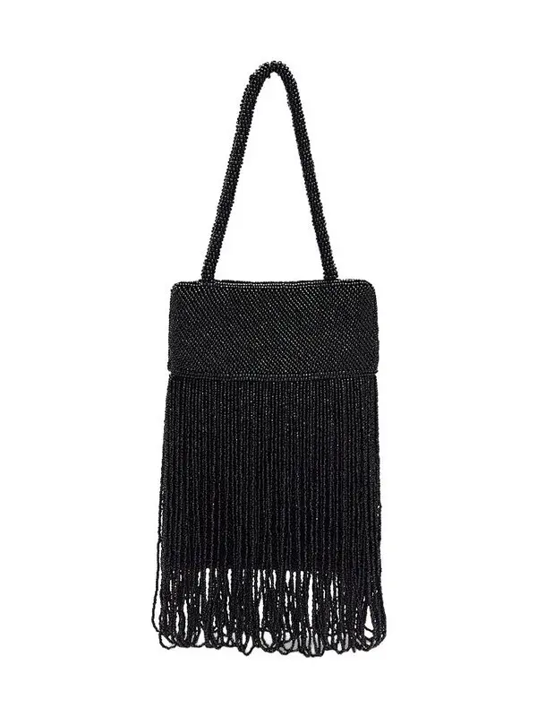REFORMATION Valentina Mini Beaded Shoulder Bag - Black