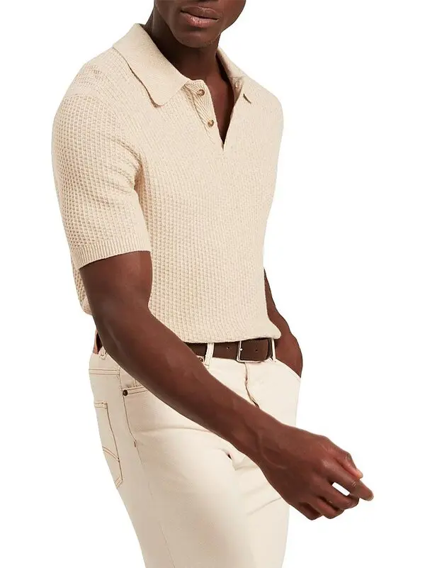 Ted Baker London Caelum Herringbone Polo Shirt - Natural