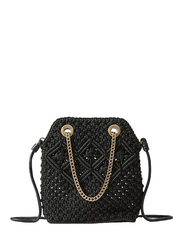 Veronica Beard Macrame Slouch Crossbody Bag - Black