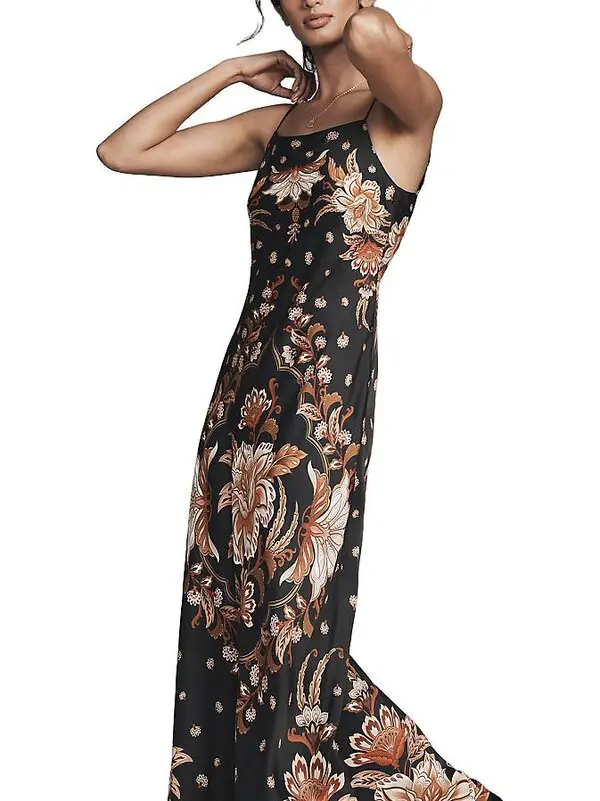 Farm Rio Majestic Garden Slip Dress - Majestic Garden Black