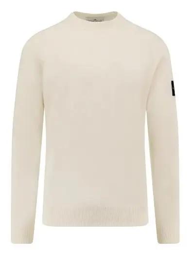 Stone Island Certified Virgin Wool Sweater - Beige