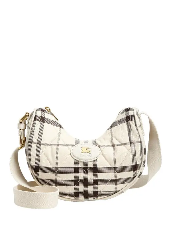 Burberry Horseshoe Check Quilted Crossbody Bag - Light Beige