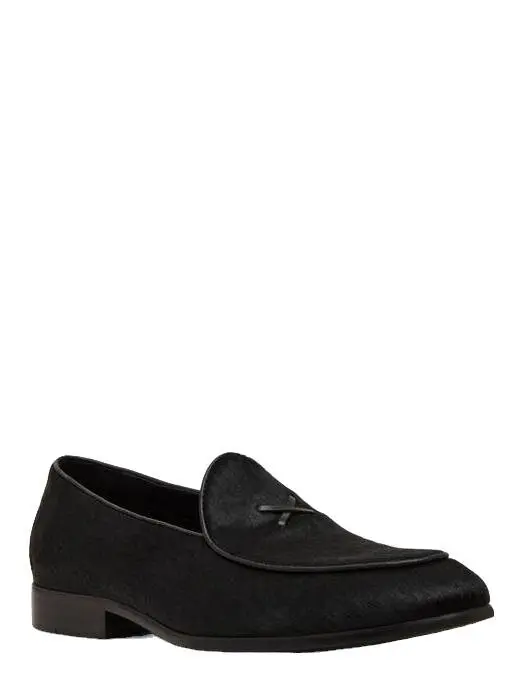 Steve Madden Lanette Genuine Calf Hair Loafer - Black