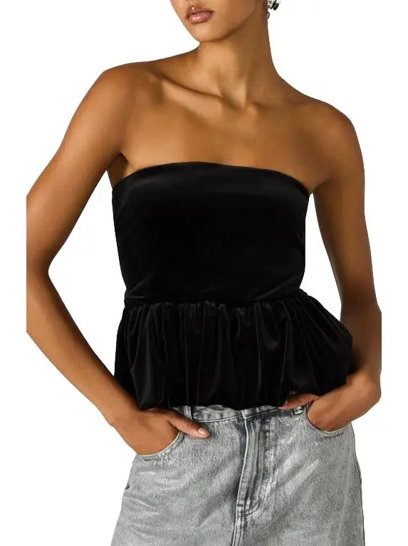 Steve Madden Tessae Strapless Top - Black