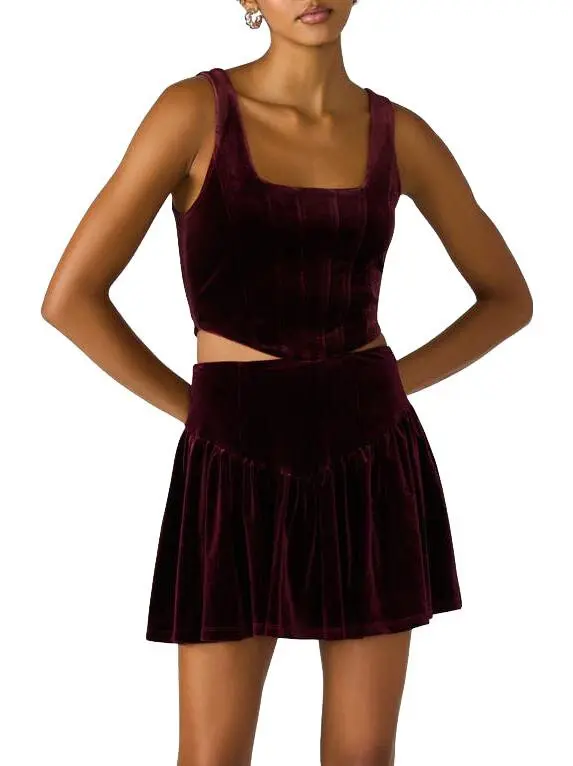 Steve Madden Aryanna Velvet Tank - Velvet Wine