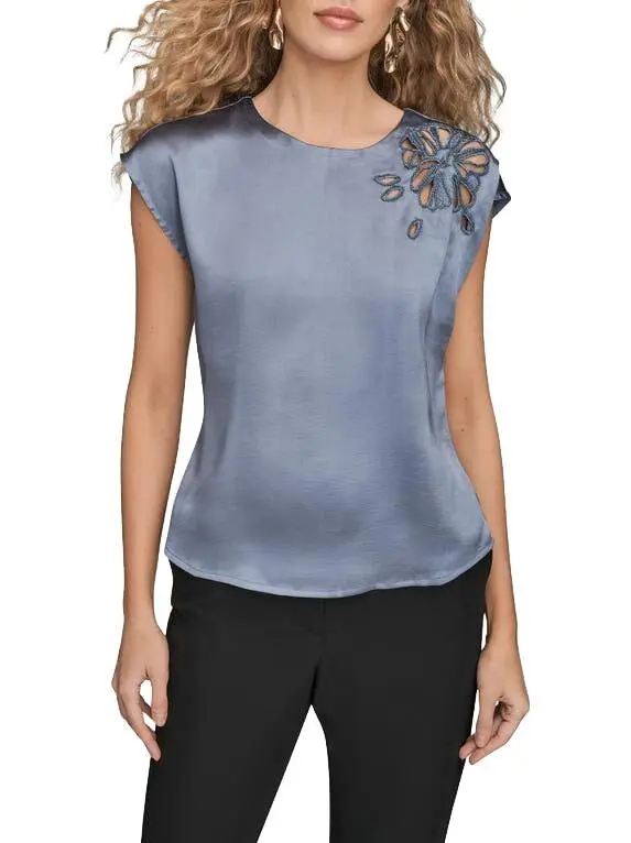 Donna Karan New York Satin Cap-sleeve Top - Tempest