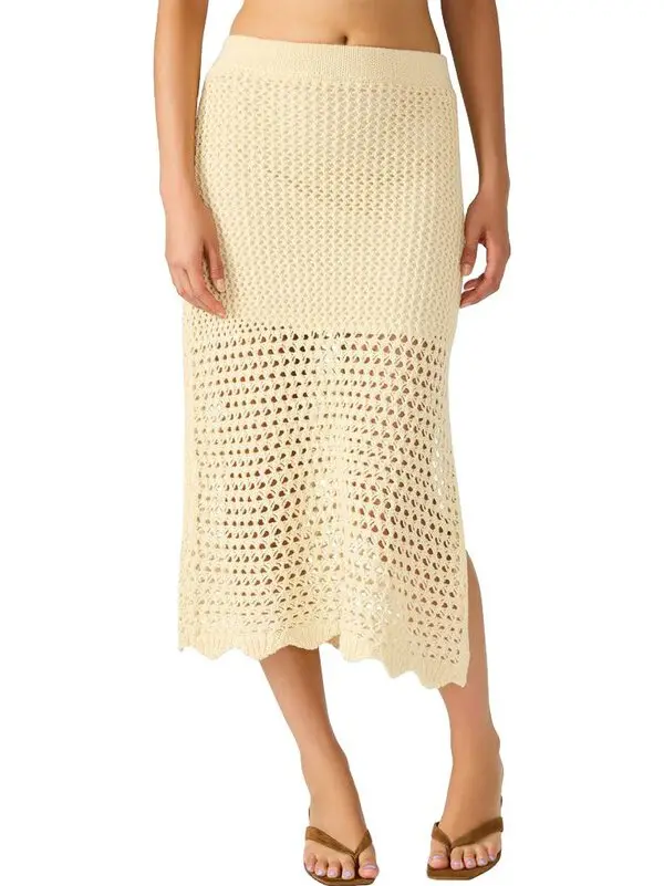 Steve Madden Open Stitch Midi Skirt - Natural