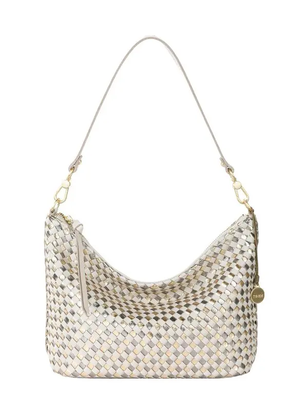 THE SAK Juniper Small Hobo Leather Bag - Stone Metallic Woven