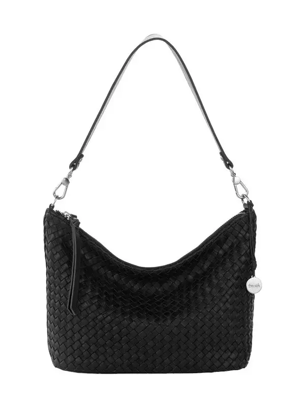 THE SAK Juniper Small Hobo Leather Bag - Woven Black