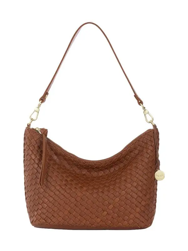 THE SAK Juniper Small Hobo Leather Bag - Woven Cognac