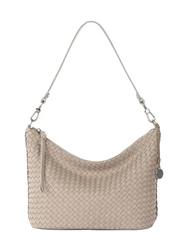 THE SAK Juniper Small Hobo Leather Bag - Woven Sand