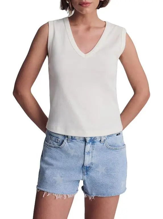 MAVI V-neck Jersey Tank - Coconut Milk