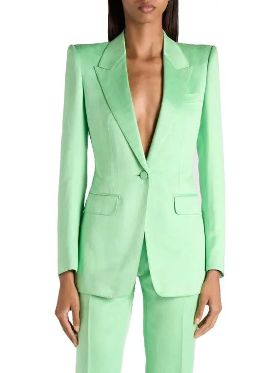 TOM FORD Duchesse Satin Blazer - Summer Green