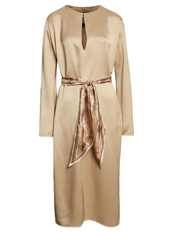 Zimmermann Rebellion Long Sleeve Twill Midi Dress - Champagne