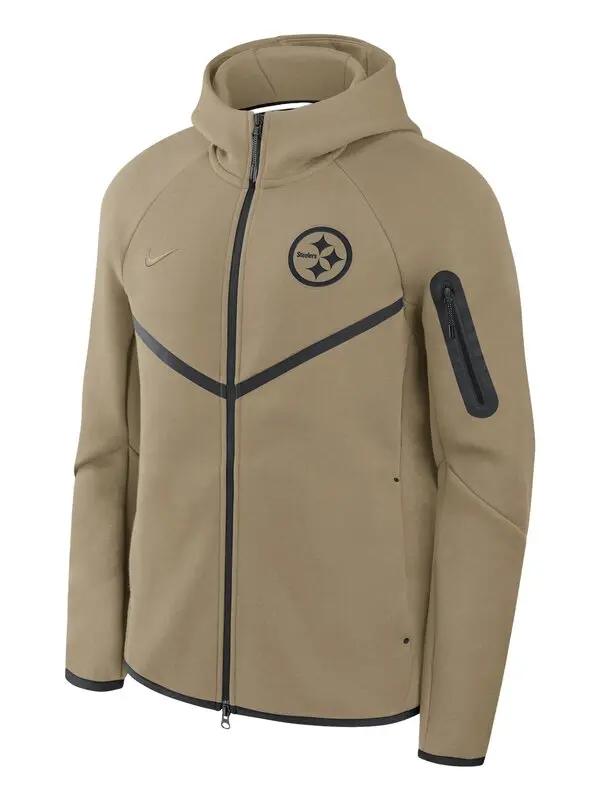Nike Pittsburgh Steelers Tech Fleece Windrunner Full-zip Hooded Jacket - Brown