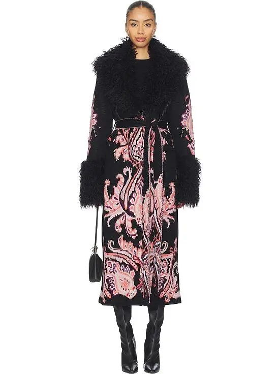 HAYLEY MENZIES Bo Jacquard Coat - Jimi Black