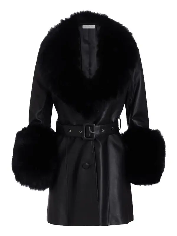 SUSANNA CHOW Roxy Leather Coat - Black