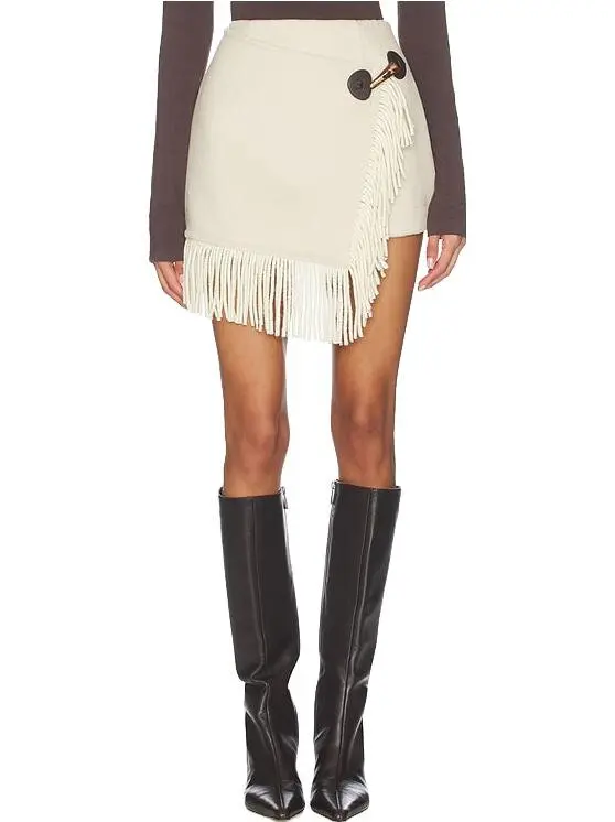 LOVERS AND FRIENDS Whitney Fringe Skort - Cream