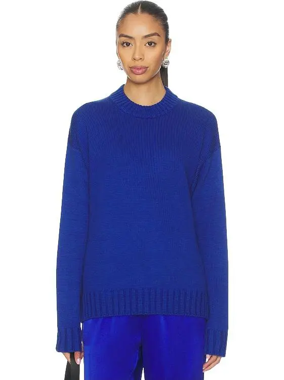 Donni. Cotton Cashmere Crewneck - Azure