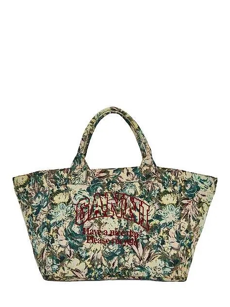 GANNI Reversible Shopper Xxl Print Tote Bag - Jadeite