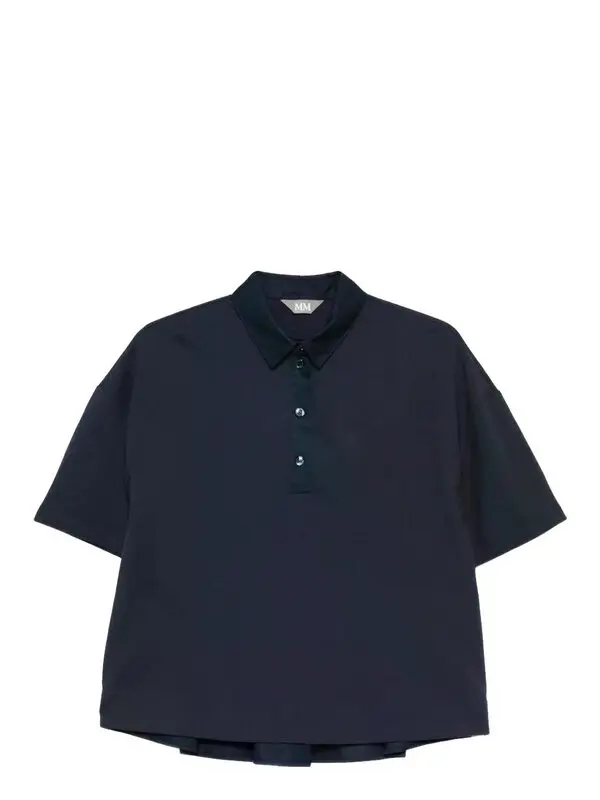 Max Mara Nave Buttoned-collar Polo Top - Blue