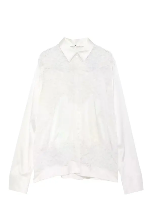 Ermanno Scervino Lace-panel Satin Blouse - White