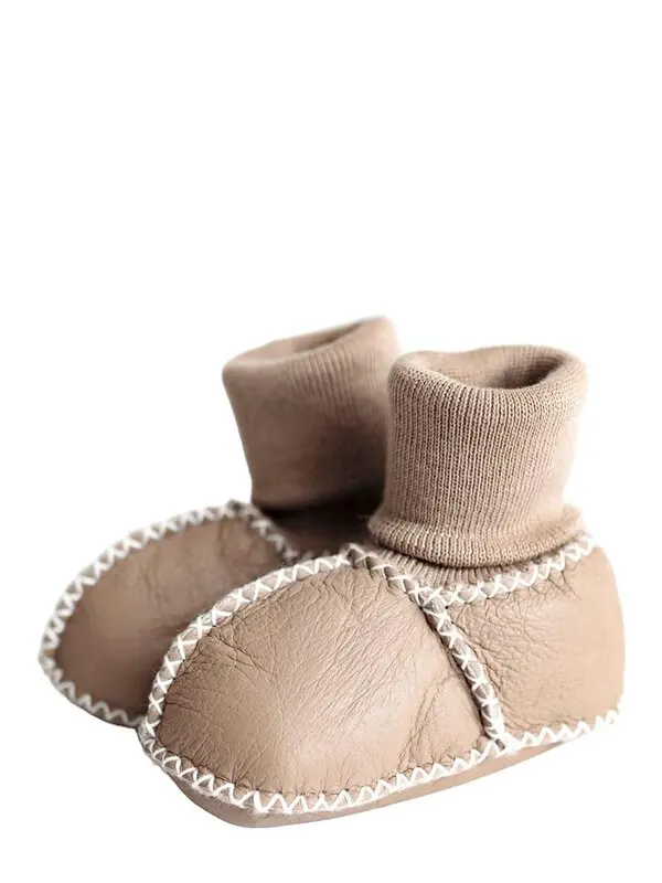 FINN + EMMA Shearling Baby Booties - Tan