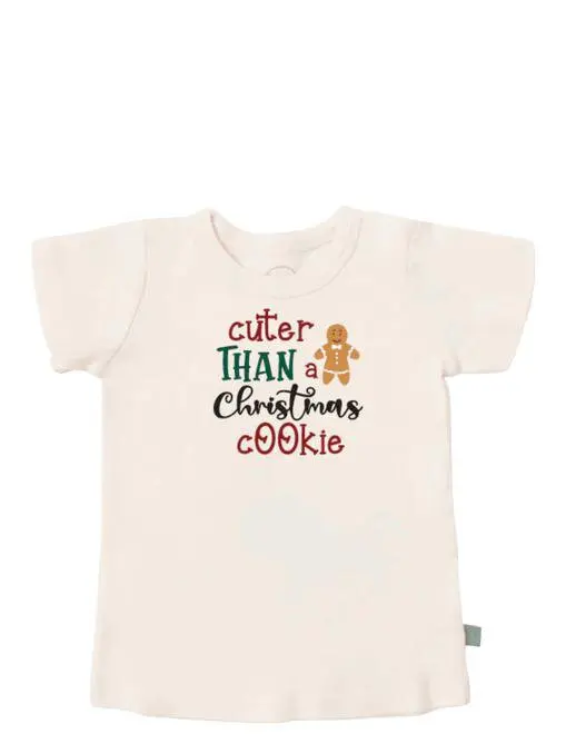 FINN + EMMA Organic Graphic Christmas Cookie Tee - Off White
