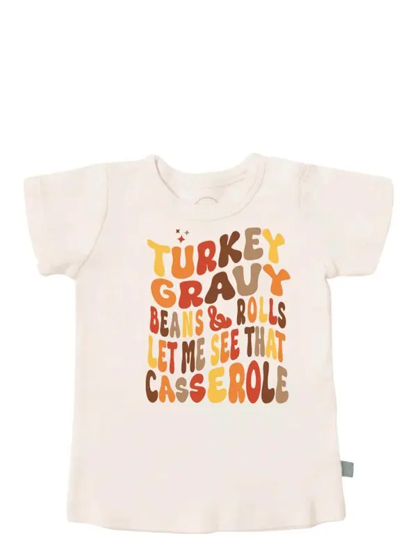 FINN + EMMA Graphic T-shirt With Turkey Gravy Casserole Design - Off White