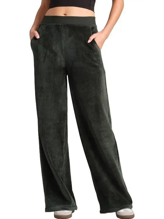 RHONE Corduroy Wide Leg Pants - Dark Moss
