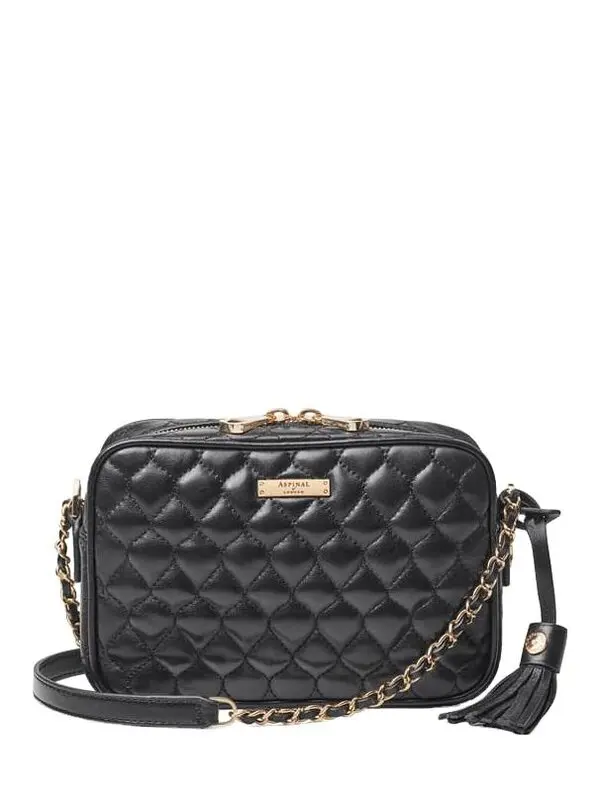 ASPINAL OF LONDON Alice Quilted Nappa Crossbody Bag - Black