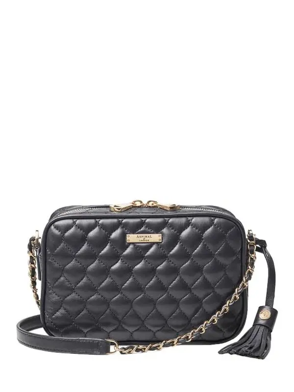ASPINAL OF LONDON Alice Quilted Nappa Crossbody Bag - Navy
