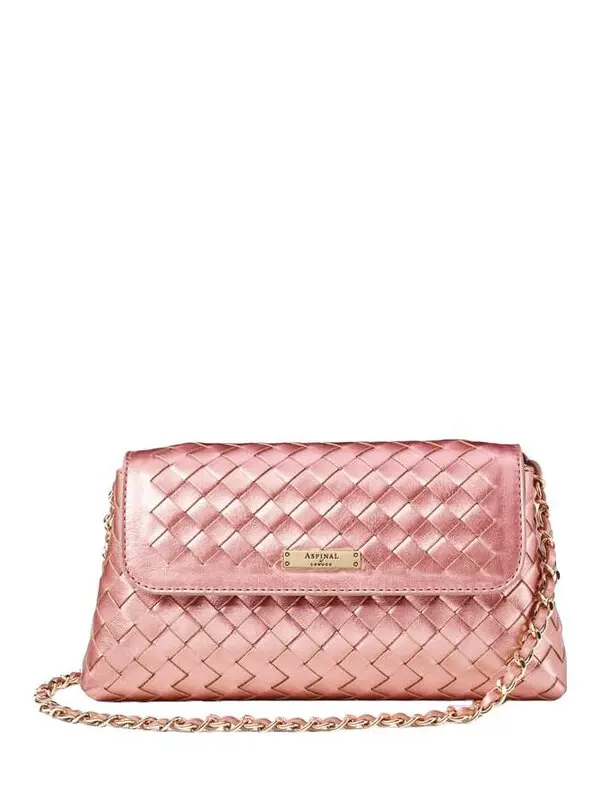ASPINAL OF LONDON Sunrise Sunset Woven Leather Clutch - Pink