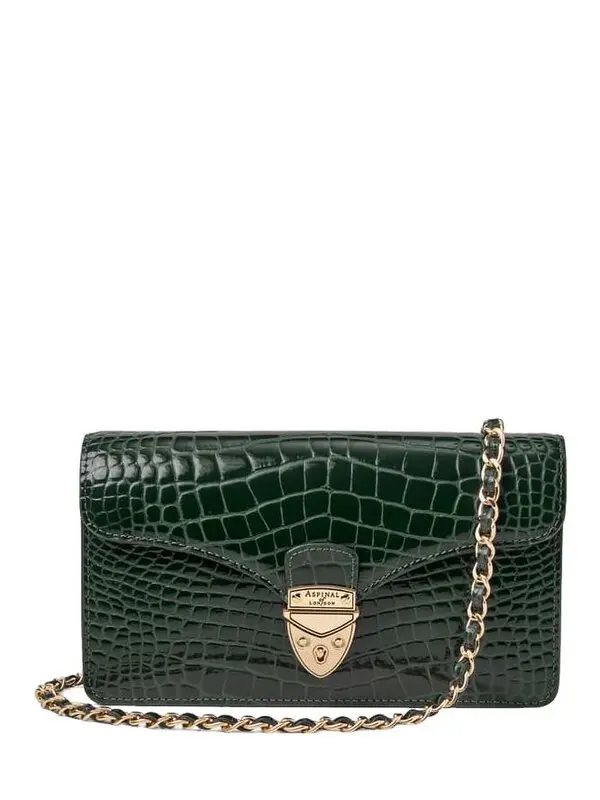 ASPINAL OF LONDON Mayfair Embroidered Clutch Bag - Green