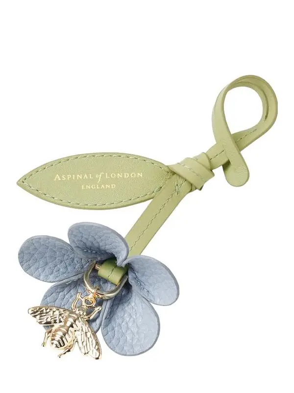 ASPINAL OF LONDON Wildflower & Bee Charm In Sky Pebble - Blue