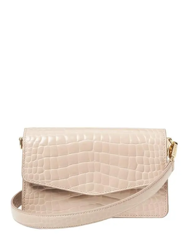 ASPINAL OF LONDON Eliza Clutch In Patent Croc - Neutral