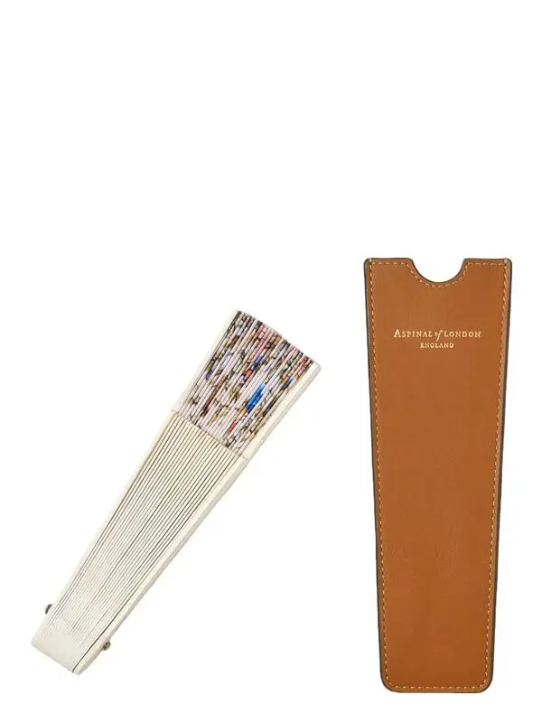 ASPINAL OF LONDON Hand Fan And Case Collection - Tan/ivory