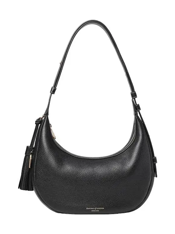 ASPINAL OF LONDON Hudson Small Crescent Bag - Black