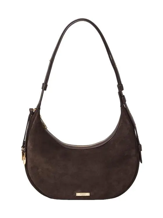 ASPINAL OF LONDON Hudson Small Crescent Bag - Brown