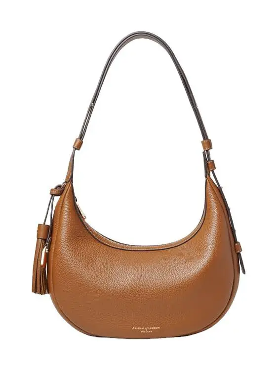 ASPINAL OF LONDON Hudson Small Crescent Bag - Tan