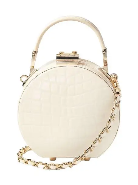 ASPINAL OF LONDON Micro Hat Box Top Handle Bag - Ivory