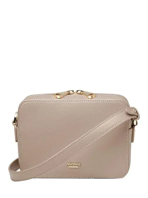 ASPINAL OF LONDON Camera Crossbody Bag In Woven Leather - Neutral
