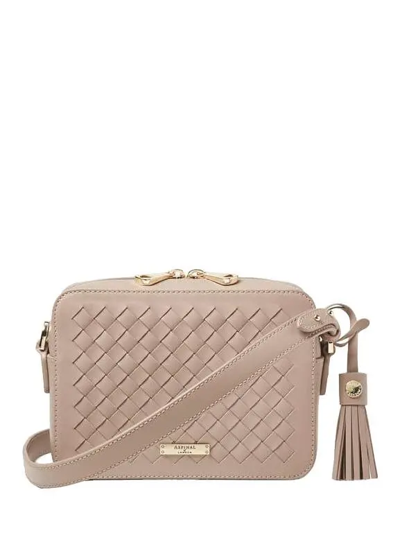 ASPINAL OF LONDON Camera Crossbody In Soft Saffiano Leather - Neutral