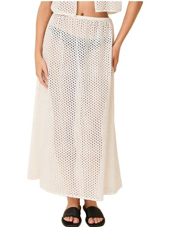 Solid & Striped Sydney Eyelet Maxi Skirt - White