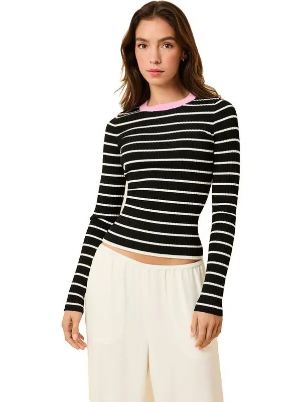 Solid & Striped Dora Ribbed Knit Top - Stripe