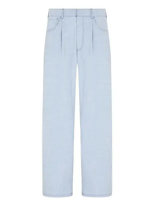 Giorgio Armani Silk Canvas Trousers - Denim
