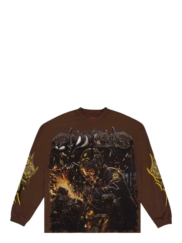 GODSPEED Under Construction Long-sleeve T-shirt - Brown
