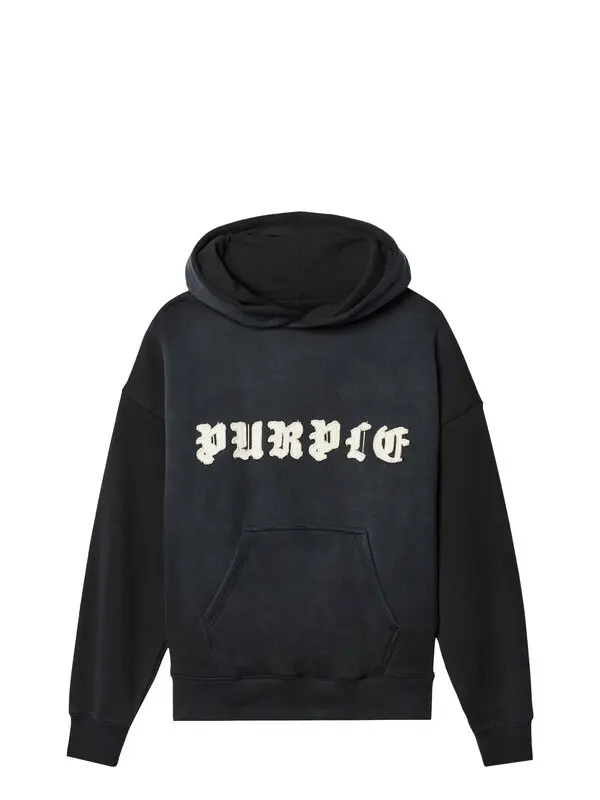 PURPLE BRAND Gothic Appliqué Hoodie - Black